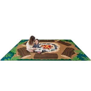 Joy Carpets Campfire Fun Area Rug in Color Multi, 5'4" x 7'8"