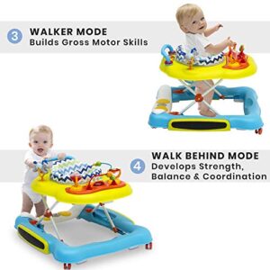 Delta Children 4-in-1 Discover & Play Musical Walker, Blue/Green