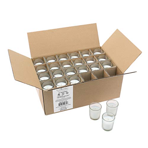 Stonebriar SB-SP-3210A 15 Hour Long Burning Unscented Wax Filled Votive Holders, 48 Pack, White