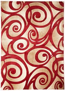 sculpture modern area rug red (8′ x 10’6″)