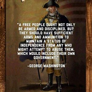 George Washington Quotes Wall Art-"Right to Bear Arms"- 8 x 10"- Wall Print Art-Ready to Frame. Home Décor. Office-Lodge-Garage Décor. General George Washington Military Pose- 2nd Amendment Rights.