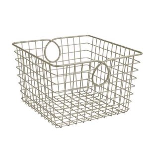 spectrum diversified teardrop storage basket, large, satin nickel