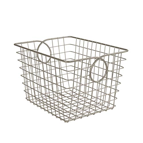 Spectrum Diversified Teardrop Small Wire Basket, Steel Versatile Storage & Organization Utility Tote, Cube Storage Bin for Home Organization