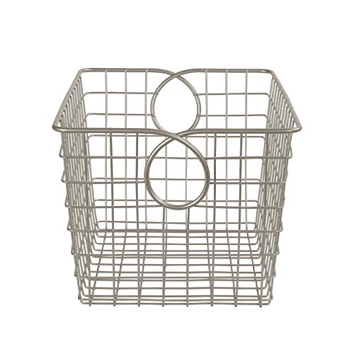 Spectrum Diversified Teardrop Small Wire Basket, Steel Versatile Storage & Organization Utility Tote, Cube Storage Bin for Home Organization