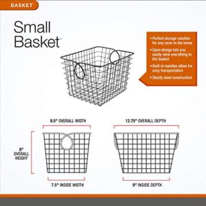 Spectrum Diversified Teardrop Small Wire Basket, Steel Versatile Storage & Organization Utility Tote, Cube Storage Bin for Home Organization