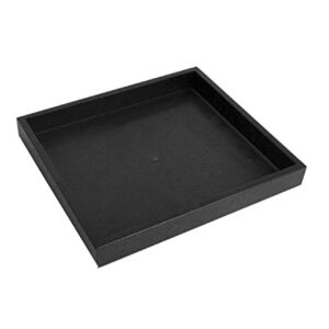 half size black stackable plastic tray 1″