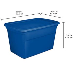 Sterilite 30 Gal./114 L Tote, Blue Morpho, 6 Pack