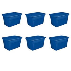 Sterilite 30 Gal./114 L Tote, Blue Morpho, 6 Pack