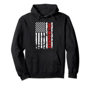 milwaukee usa black and white flag pullover hoodie