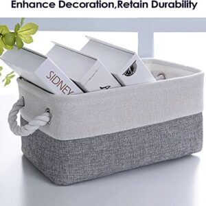 Sacyic Baskets Storage Bins 12x8x5 inch [6-Pack] Fabric Storage Baskets Cloth Baskets Empty Gift Baskets with Rope Handles Decorative Baskets for Organizing