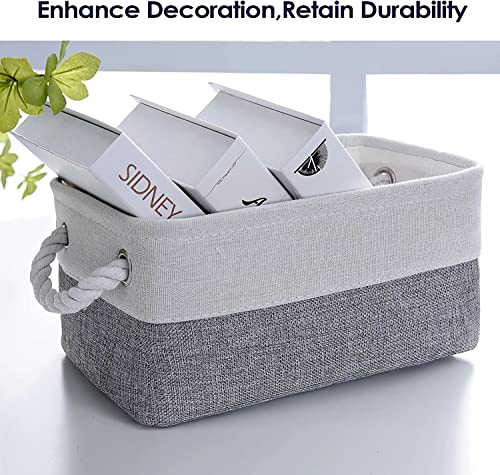 Sacyic Baskets Storage Bins 12x8x5 inch [6-Pack] Fabric Storage Baskets Cloth Baskets Empty Gift Baskets with Rope Handles Decorative Baskets for Organizing