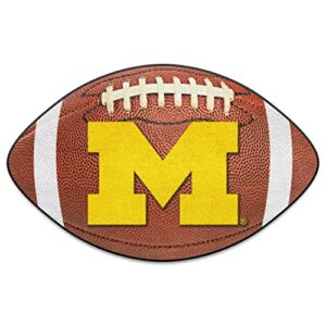 fanmats ncaa university of michigan wolverines nylon face football rug , 22″x35″