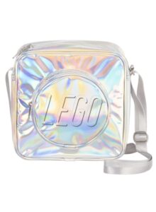 lego brick crossbody handbag, holographic