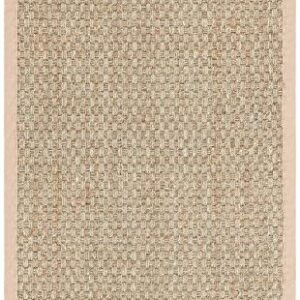 SAFAVIEH Natural Fiber Collection 2' x 3' Beige NF114A Border Basketweave Seagrass Accent Rug