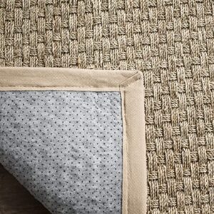 SAFAVIEH Natural Fiber Collection 2' x 3' Beige NF114A Border Basketweave Seagrass Accent Rug