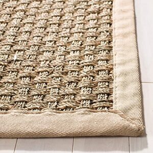 SAFAVIEH Natural Fiber Collection 2' x 3' Beige NF114A Border Basketweave Seagrass Accent Rug