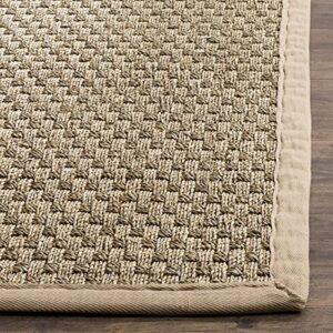 SAFAVIEH Natural Fiber Collection 2' x 3' Beige NF114A Border Basketweave Seagrass Accent Rug