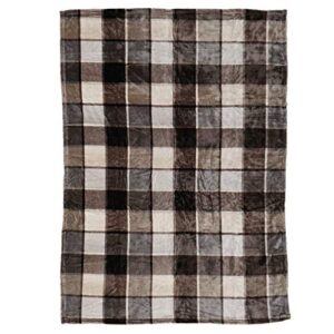 Allgala 60x45 Super Soft Flannel Plush Light Weight Throw Blanket-Plaid-BLK82401