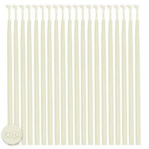 Hyoola Beeswax Birthday Candles - 50 Pack - Natural Dripless Decorative Candles with Long Lasting Burn - Elegant Taper Design, Soothing Scent - 6" Tall - Handmade in The USA