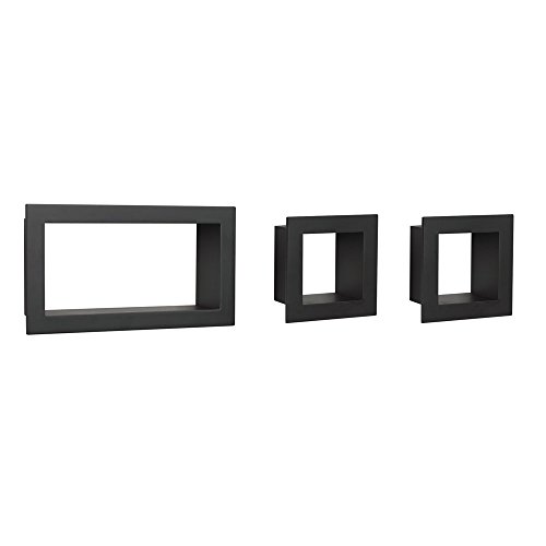 Knape & Vogt John Sterling 3-Piece Decorative Frame Cube Shelving, Black