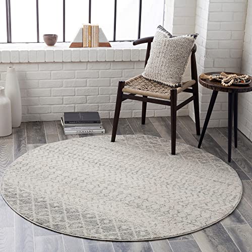 Artistic Weavers Chester Boho Moroccan Area Rug,7'10" Round,Grey