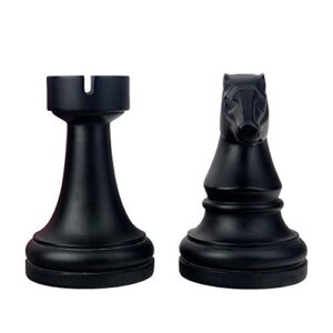 Decorative Bookends Chess Bookends, Black Book Ends Heavy Book Supports, Unique Bookends Decor for Office Home Desk Bookrack, 7"(L) x4(W) x7(H), 1Pair/2Piece