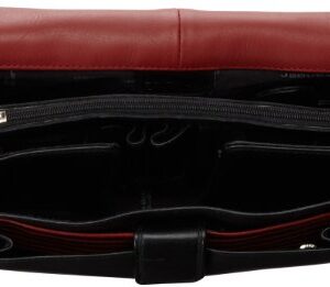 Derek Alexander EW Flap Organizer, Black/Red, One Size