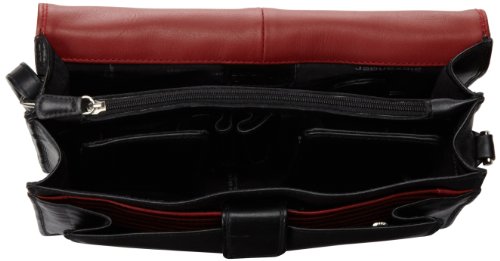 Derek Alexander EW Flap Organizer, Black/Red, One Size