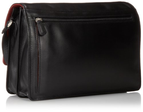 Derek Alexander EW Flap Organizer, Black/Red, One Size