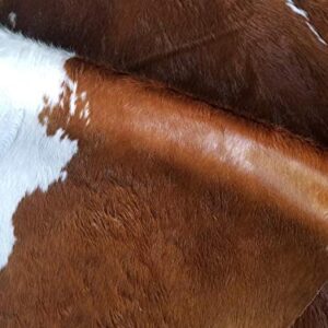 eCowhides Hereford Brazilian Cowhide Area Rug, Cowskin Leather Hide for Home Living Room (Large) 6 x 6 ft