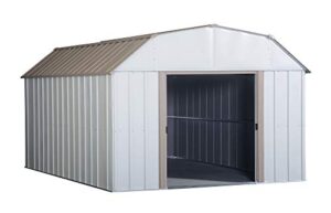 arrow shed lx1014 10 x 14 ft. barn style galvanized taupe/eggshell steel storage shed