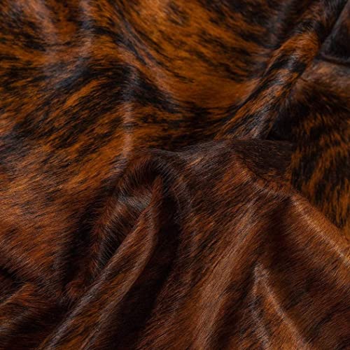 ecowhides | Genuine Cowhide Rug, Cowskin, Brindle, Western Home Decor, Premium Quality, Living Room Accessories, (X-Large) 7 x 6 ft