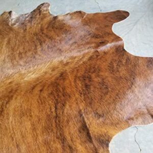 ecowhides | Genuine Cowhide Rug, Cowskin, Brindle, Western Home Decor, Premium Quality, Living Room Accessories, (X-Large) 7 x 6 ft