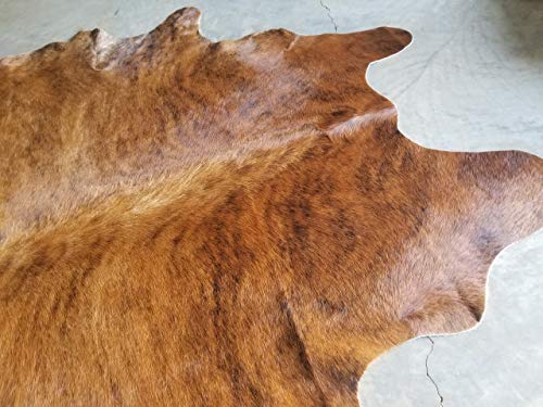 ecowhides | Genuine Cowhide Rug, Cowskin, Brindle, Western Home Decor, Premium Quality, Living Room Accessories, (X-Large) 7 x 6 ft