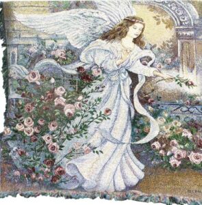 manual inspirational collection 50 x 60-inch tapestry throw, angel of love