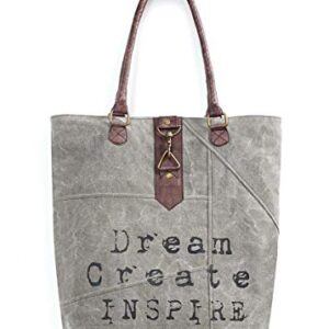 Mona B. Vintage Recycled Upcycled Canvas Dream Create Conserve Collection with Vegan Leather Trim (Dream Create Inspire) (Tote)