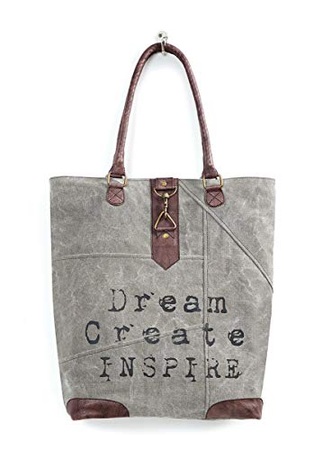 Mona B. Vintage Recycled Upcycled Canvas Dream Create Conserve Collection with Vegan Leather Trim (Dream Create Inspire) (Tote)