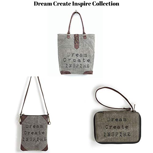 Mona B. Vintage Recycled Upcycled Canvas Dream Create Conserve Collection with Vegan Leather Trim (Dream Create Inspire) (Tote)