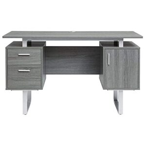 Techni Mobili Modern Office Desk with Storage, Gray