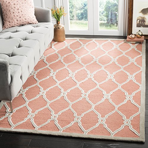 SAFAVIEH Cambridge Collection 2' x 3' Coral / Ivory CAM352W Handmade Moroccan Premium Wool Accent Rug