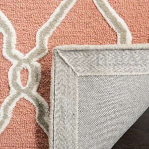 SAFAVIEH Cambridge Collection 2' x 3' Coral / Ivory CAM352W Handmade Moroccan Premium Wool Accent Rug