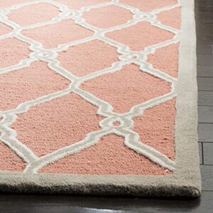 SAFAVIEH Cambridge Collection 2' x 3' Coral / Ivory CAM352W Handmade Moroccan Premium Wool Accent Rug