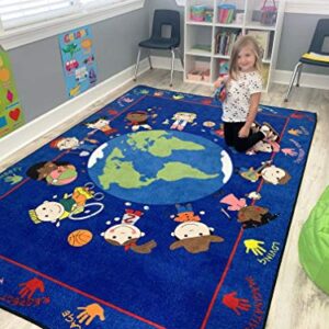 KidCarpet.com World Character Classroom Rug, 6' x 8'6" Rectangle Multicolored