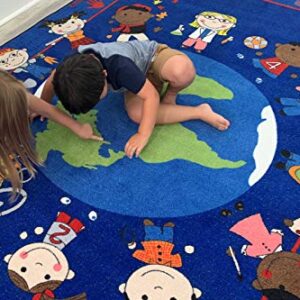 KidCarpet.com World Character Classroom Rug, 6' x 8'6" Rectangle Multicolored