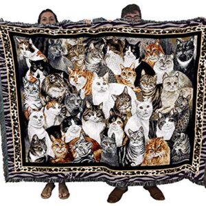 Pure Country Weavers Purrfect Cats Blanket by Elena Vladykina - Gift for Cat Lovers - Tapestry Throw Woven from Cotton - Made in The USA (72x54)