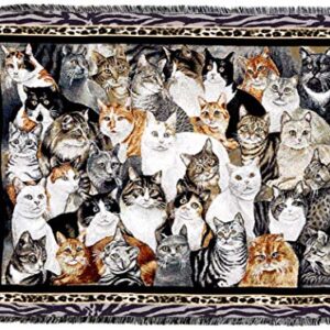 Pure Country Weavers Purrfect Cats Blanket by Elena Vladykina - Gift for Cat Lovers - Tapestry Throw Woven from Cotton - Made in The USA (72x54)