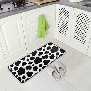 Kitchen Rug Bathroom Mats Welcome Door Mats Cow Print 39"x20" Non-Slip Washable for Entryway Bedroom Home Decor