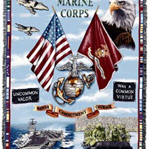 Pure Country Weavers US Marine Corps - Land Sea Air Blanket - Gift Military Tapestry Throw Woven from Cotton - Made in The USA (72x54)