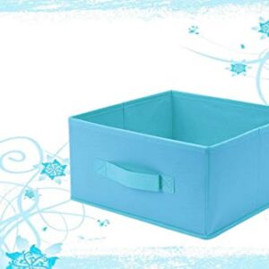 6 PCs New Home Storage Bins Organizer Fabric Boxes Shelf Basket Drawer Container (Light Blue)