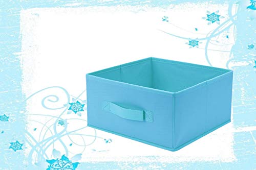 6 PCs New Home Storage Bins Organizer Fabric Boxes Shelf Basket Drawer Container (Light Blue)